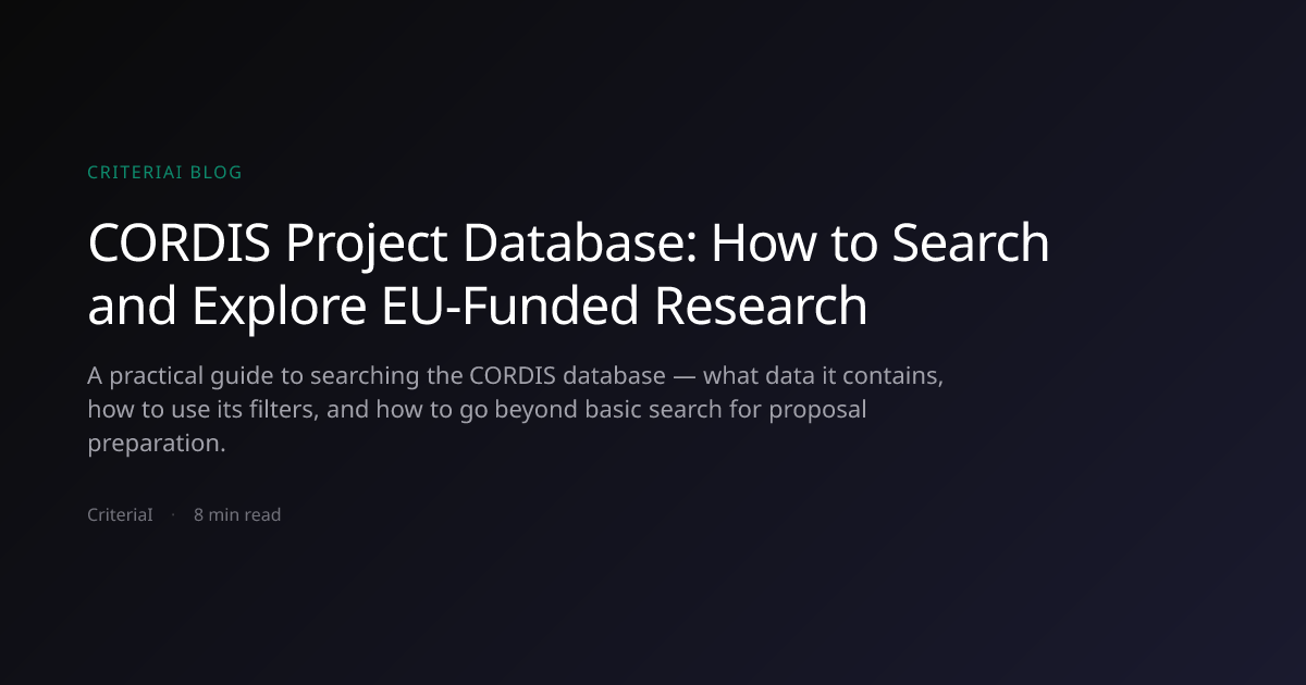 CORDIS Project Database: How to Search EU-Funded Research (2026 Guide ...